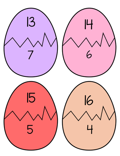 Easter egg maths matching game: Number bonds to 10 and 20 | Teaching ...