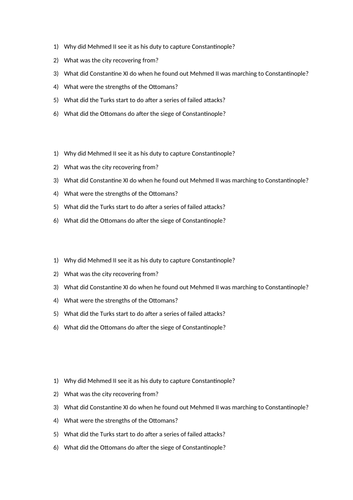 Conquest of Constantinople | Teaching Resources