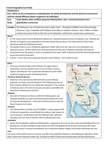Edexcel A-Level Geography Globalisation Case Studies | Teaching Resources