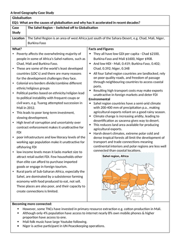 Edexcel A-Level Geography Globalisation Case Studies | Teaching Resources