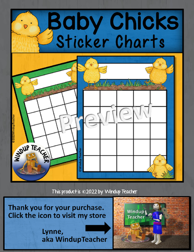 Baby Chicks Sticker Charts | Teaching Resources