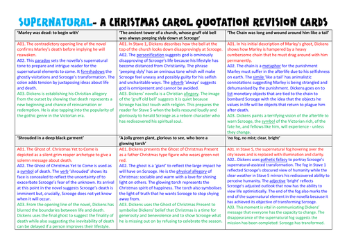 A Christmas Carol Revision Cards and sheets | Teaching Resources