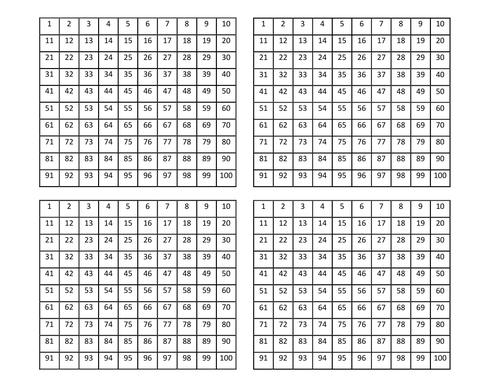 100 Square Printable Templates | Teaching Resources