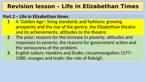 AQA GCSE History Elizabethan England c1568-1603 - Revision Power Points ...
