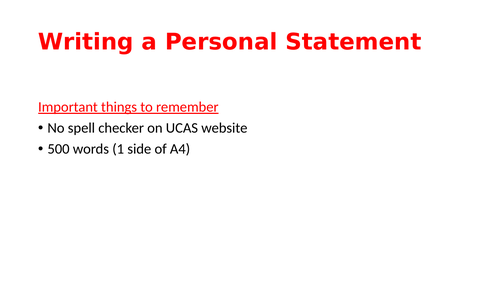 Personal Statement Planner | Teaching Resources