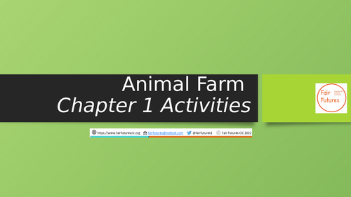 Animal Farm Chapter 1 activities and analysis of Old Major's speech ...
