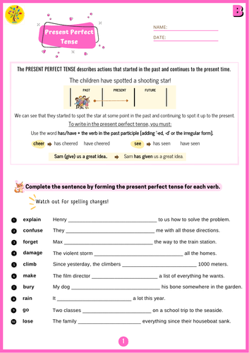 Present and Past Perfect Tense | Teaching Resources