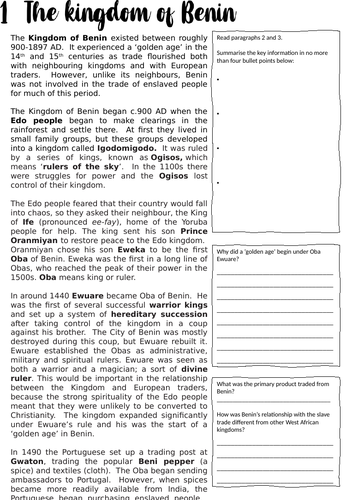 Kingdom of Benin Bundle | Teaching Resources