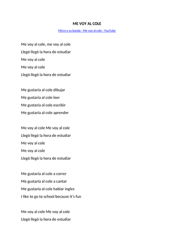 Me voy al cole_Spanish _ school | Teaching Resources