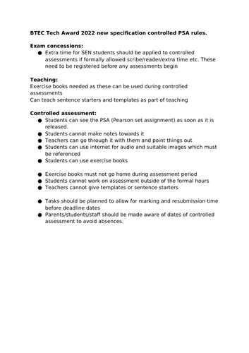 BTEC Tech Award HSC Component 1 Introduction 2024-2025 | Teaching Resources