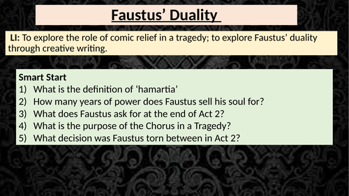 Doctor Faustus KS3 SOL | Teaching Resources