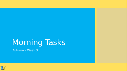 Morning Tasks Year 3 - Autumn Term | Teaching Resources