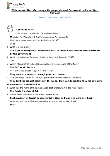 Propaganda and Censorship - Editable worksheet | Teaching Resources