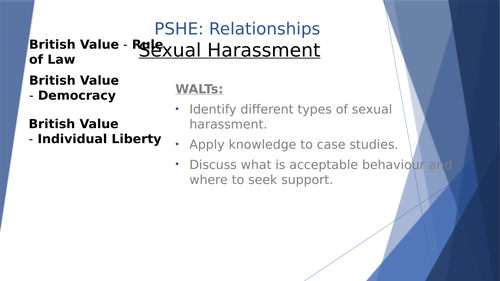 Sexual Harassment - KS3 Lesson | Teaching Resources