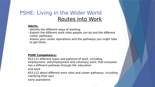 Careers Lessons - Year 7 | Teaching Resources