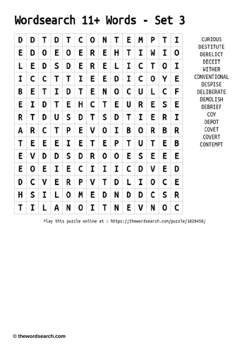Activities for Challenging Vocabulary (Set 3) - 11+, Upper KS2 and KS3 ...