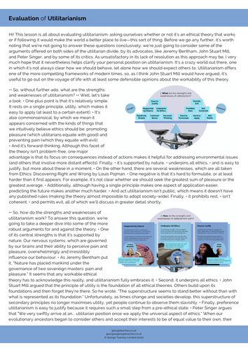 Ethics: Evaluation of Utilitarianism | Teaching Resources