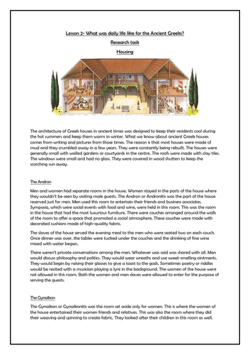 History- Daily life of the Ancient Greeks | Teaching Resources