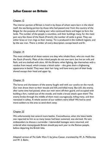 The Romans - The Roman Invasion of Britain - Lesson! | Teaching Resources