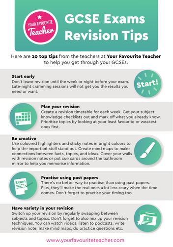 FREE Printable - Revision Top Tips - (for KS4 GCSE students) | Teaching ...