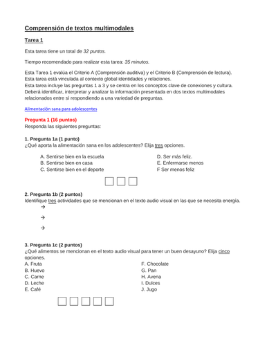 Spanish MYP - Phases 1/2 - eAssessment 2022 | Teaching Resources