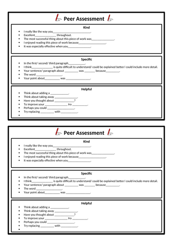 Peer and Self Assessment Bundle | Teaching Resources