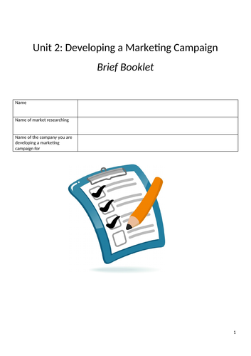 BTEC Business Unit 2 Developing a Marketing Campaign -How to Structure ...
