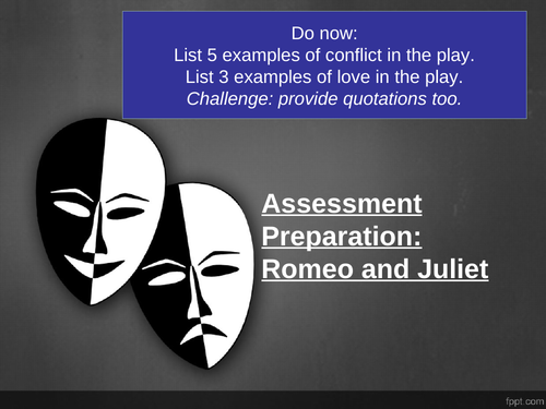 Romeo and Juliet End of Unit Assessment Preparation Lesson (Assessment ...