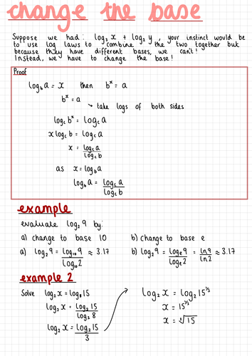 Logarithms - Change the base (IGCSE Cambridge Additional Mathematics ...