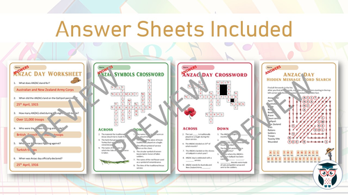 Anzac Day - Symbols Handouts/Posters and Worksheets | Teaching Resources