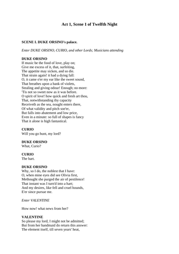 Shakespeare's Twelfth Night KS3 SoW | Teaching Resources