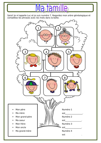 Ma famille / My family / Family members | Teaching Resources
