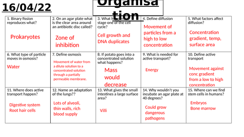 B2 - Triple science revision | Teaching Resources