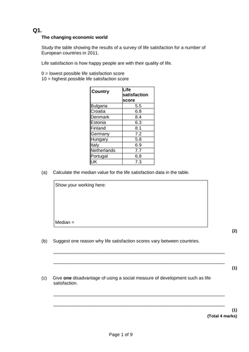 AQA GCSE Geography Revision Pack Paper 2 | Teaching Resources