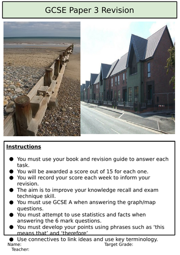 AQA GCSE Geography Paper 3 Revision Booklet | Teaching Resources