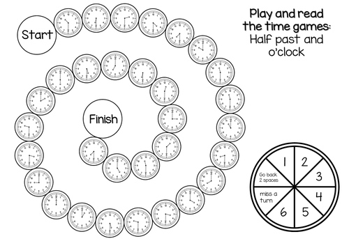 Telling the time board games: Maths - analogue clock games for all ...