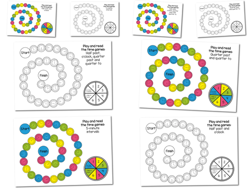 Telling the time board games: Maths - analogue clock games for all ...
