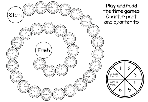 Telling the time board games: Maths - analogue clock games for all ...