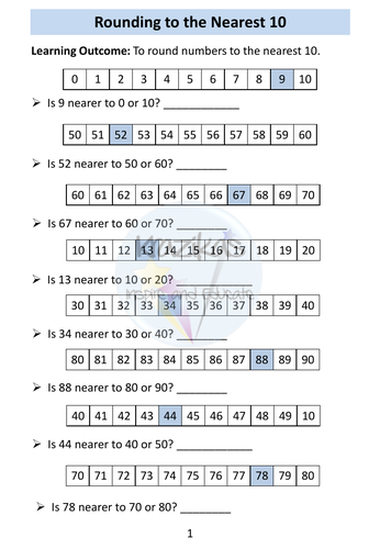 Rounding to Ten - Functional Skills Maths - Entry Level 2 | Teaching ...