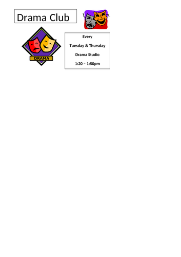 Drama Club resources | Teaching Resources