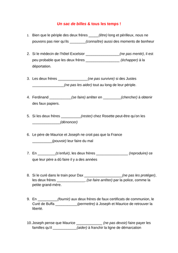 Un sac de billes - 3 lessons - revision (60 slides) | Teaching Resources