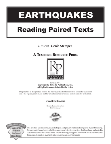Earthquakes - Science - Paired Texts - Fiction to Nonfiction | Teaching ...