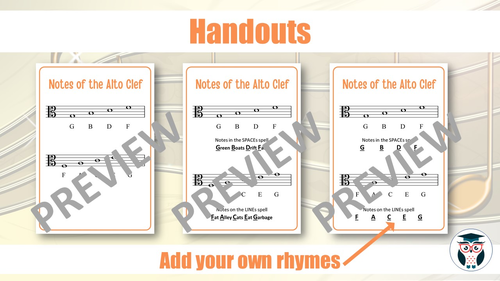 Reading Alto Clef Notes - Handouts, 22 Worksheets and Answer sheets ...
