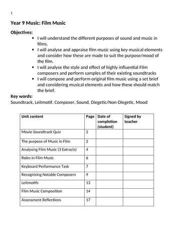 KS3 Film Music | Teaching Resources
