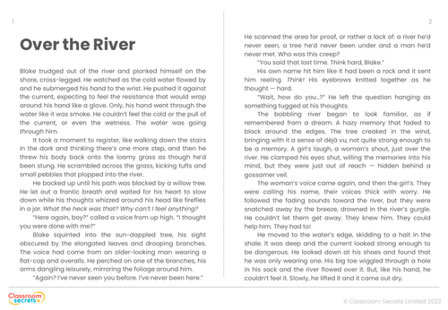 Year 6 Reading Skills - Over the River | Teaching Resources