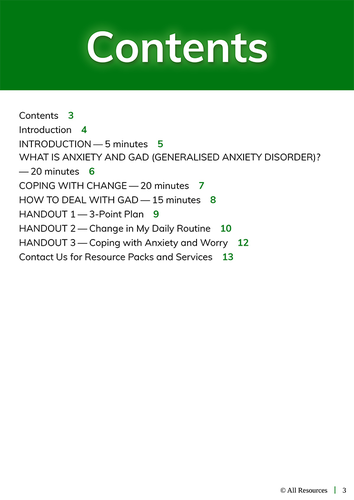 Generalised Anxiety Disorder (lesson plan) | Teaching Resources