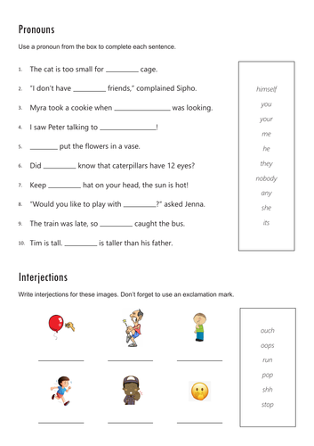 English Grammar - Parts of Speech Activity Pack | Teaching Resources