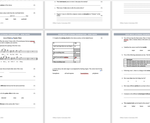 WJEC GCSE MUSIC Mock Paper 2 | Teaching Resources
