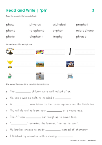 Phonics Worksheets - PH sound | Teaching Resources