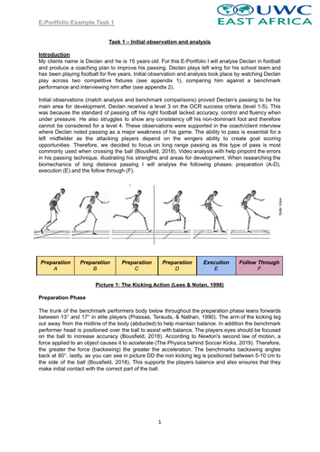 MYP Physical and Health Education E-portfolio 2019 Task 1 | Teaching ...